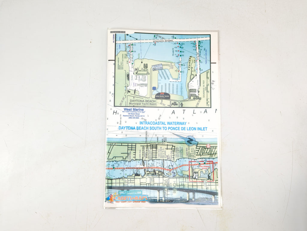 Coastal Charts & Maps 11220365 Laminated 2-Page Nautical Chart Daytona ...