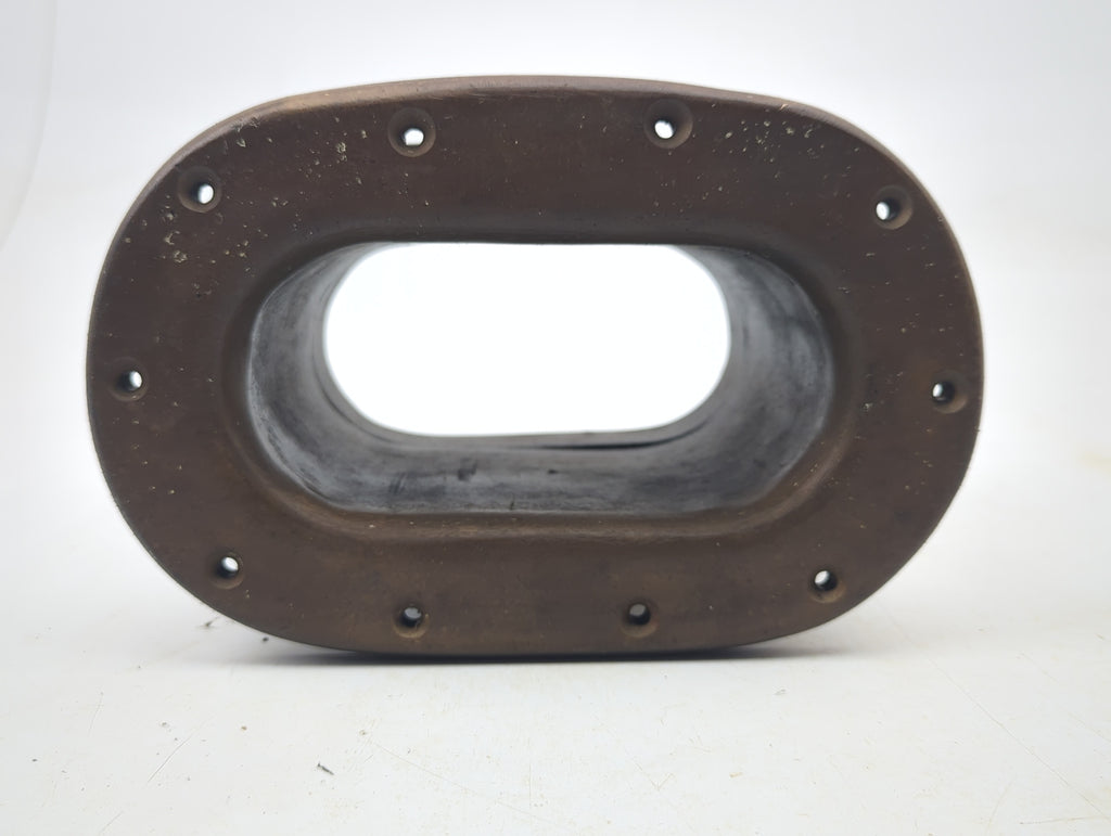 Vintage Boat Marine Solid Bronze 8-1/2" Oval Mating Hawse Pipe Hole Th ...