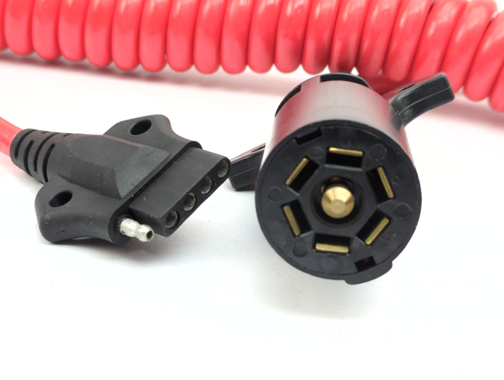 Trailer Light Adapter 7-Way Blade Socket to 4-Pin or 5-Pin Flat JetCon ...