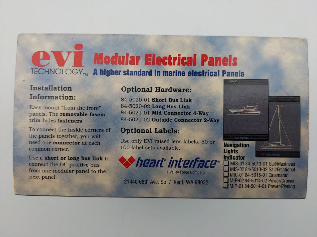 Heart Interface EVI 84-5013-01 Modular Electrical Panel Sailboat Navig ...