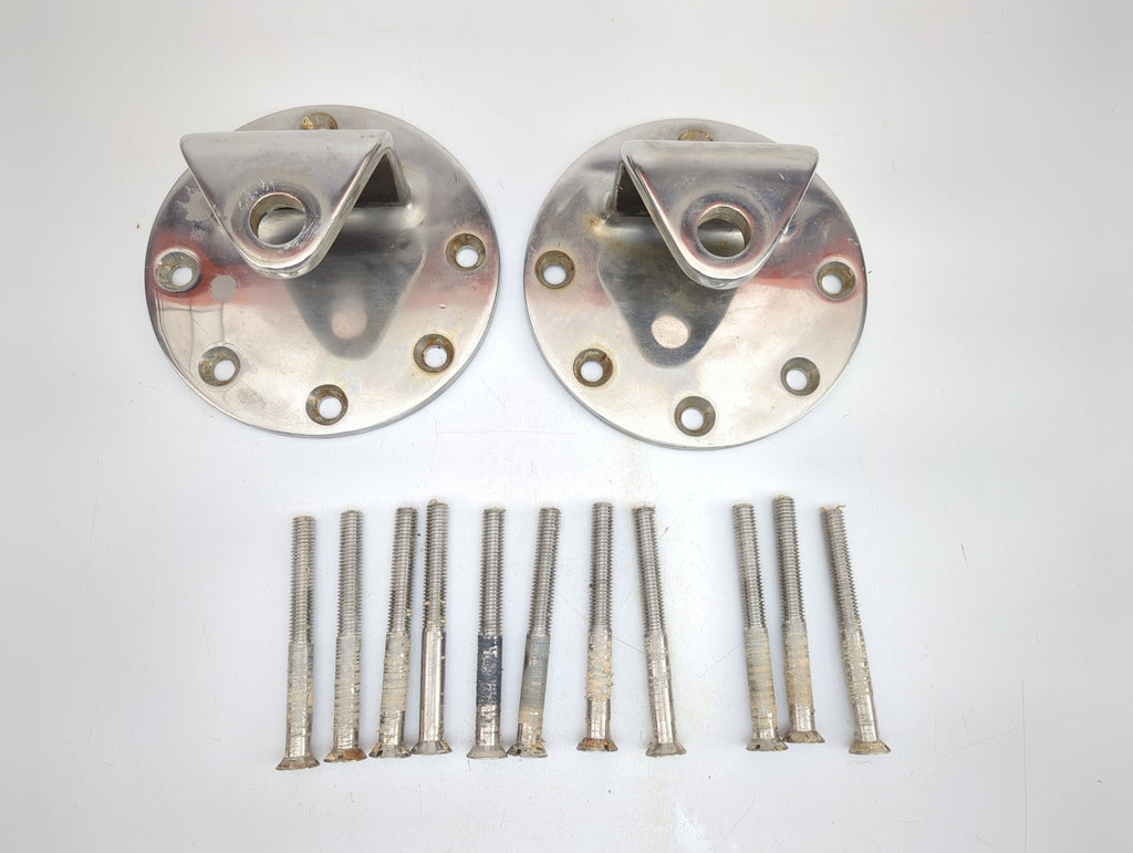 Vintage Heavy Duty Stainless Steel 8" Round Mount Set – Second Wind Sales