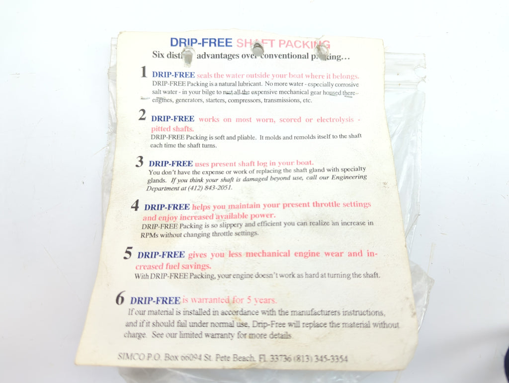 Buck Algonquin DFP175 "Drip-Free" Dripless Moldable 1-3/4" Shaft Packi ...