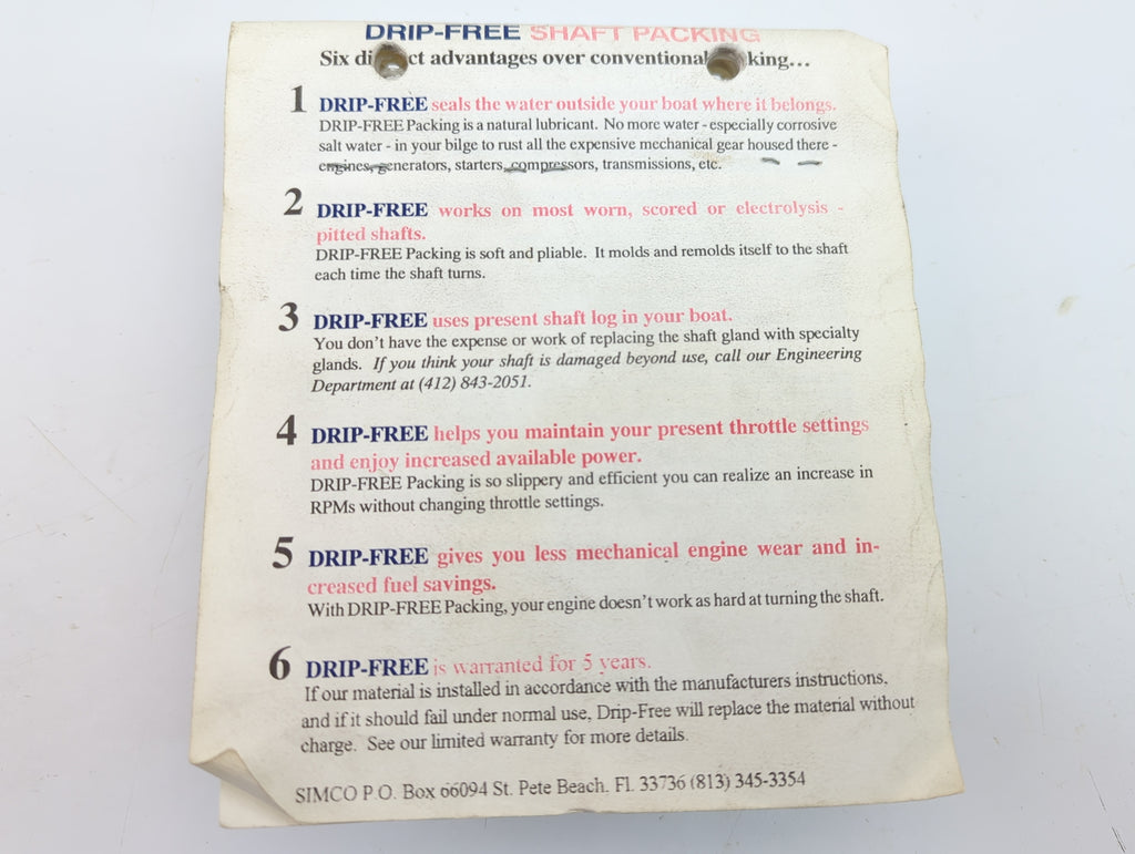 Buck Algonquin DFP225 "Drip-Free" Dripless Moldable 2-1/4" Shaft Packi ...