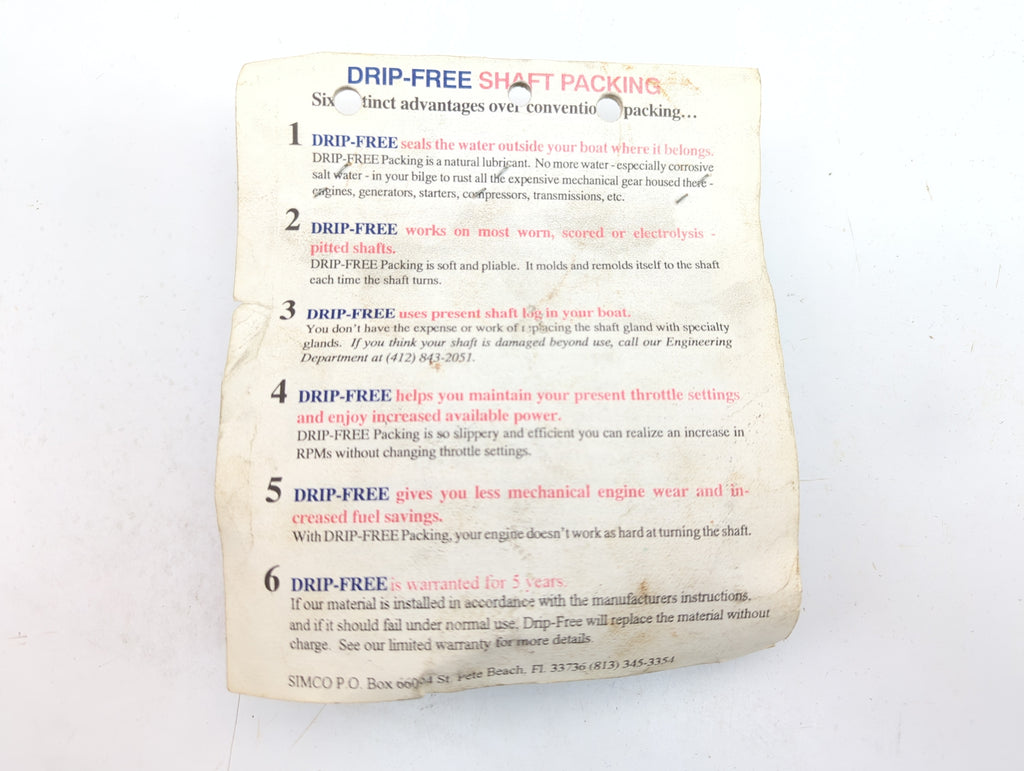 Buck Algonquin DFP150 "Drip-Free" Dripless Moldable 1-1/2" Shaft Packi ...