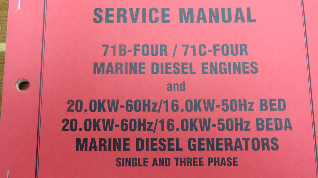 Westerbeke 43317 Genuine OEM 71B 71C Engine BED BEDA Generator Service ...