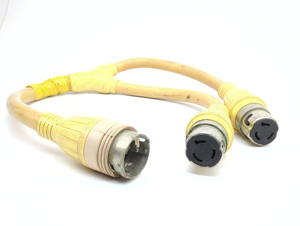 Hubbell 64CM55M Marine 50A 125/250V to 50A 124V Shore Power Y Adapter ...